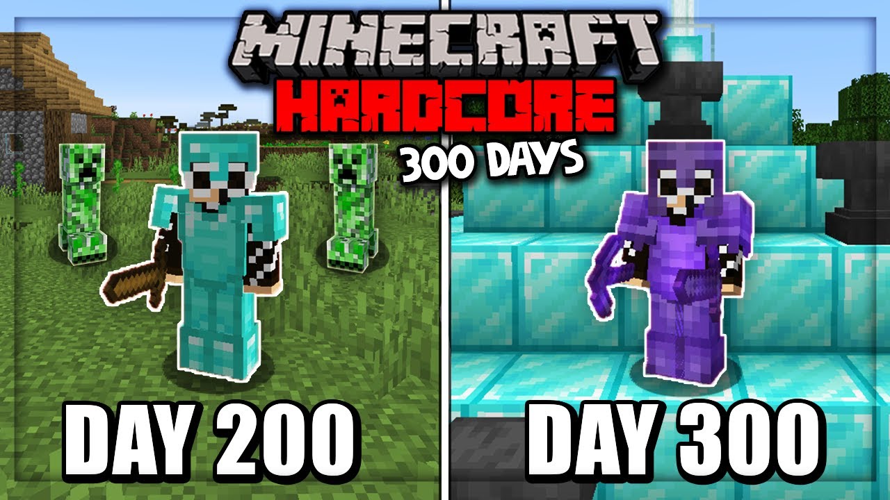 I Survived 300 Days in HARDCORE Minecraft... - Minecraft videos