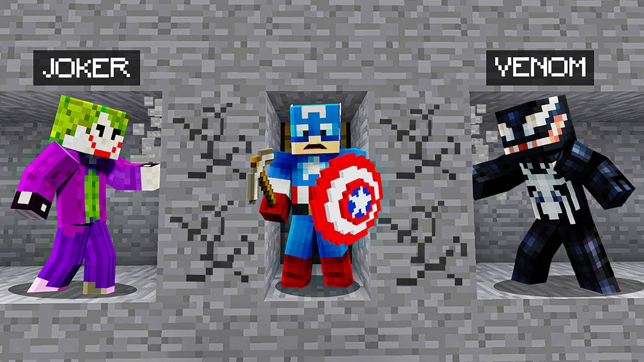 2 VILLAINS vs. SUPERHERO Speed Runner In Minecraft! - Minecraft videos