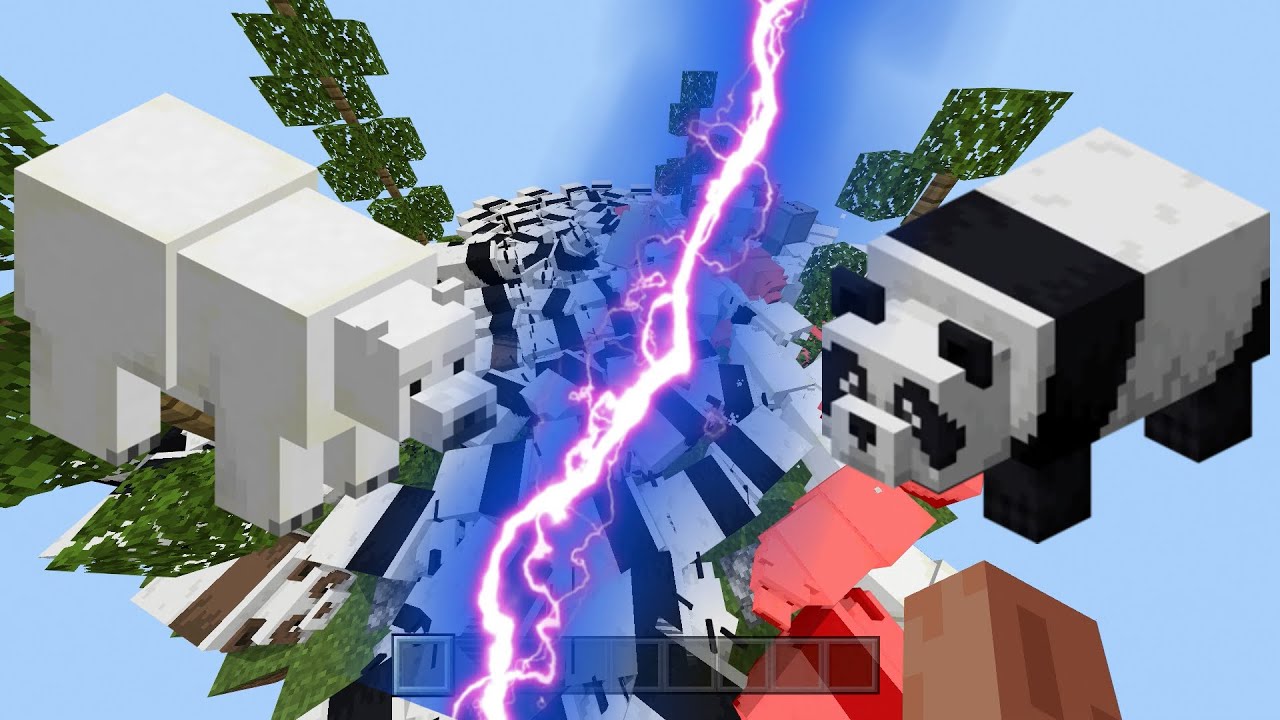 500 Polar Bears Vs 500 Pandas In Minecraft - Minecraft videos