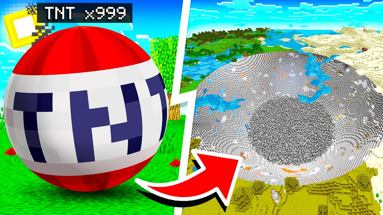 Destroying MINECRAFT With CURSED TNT! (realistic) - Minecraft videos