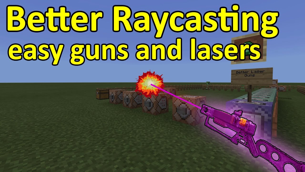 EASY RAYCASTING AND LASERGUNS IN MINECRAFT BEDROCK - Minecraft videos