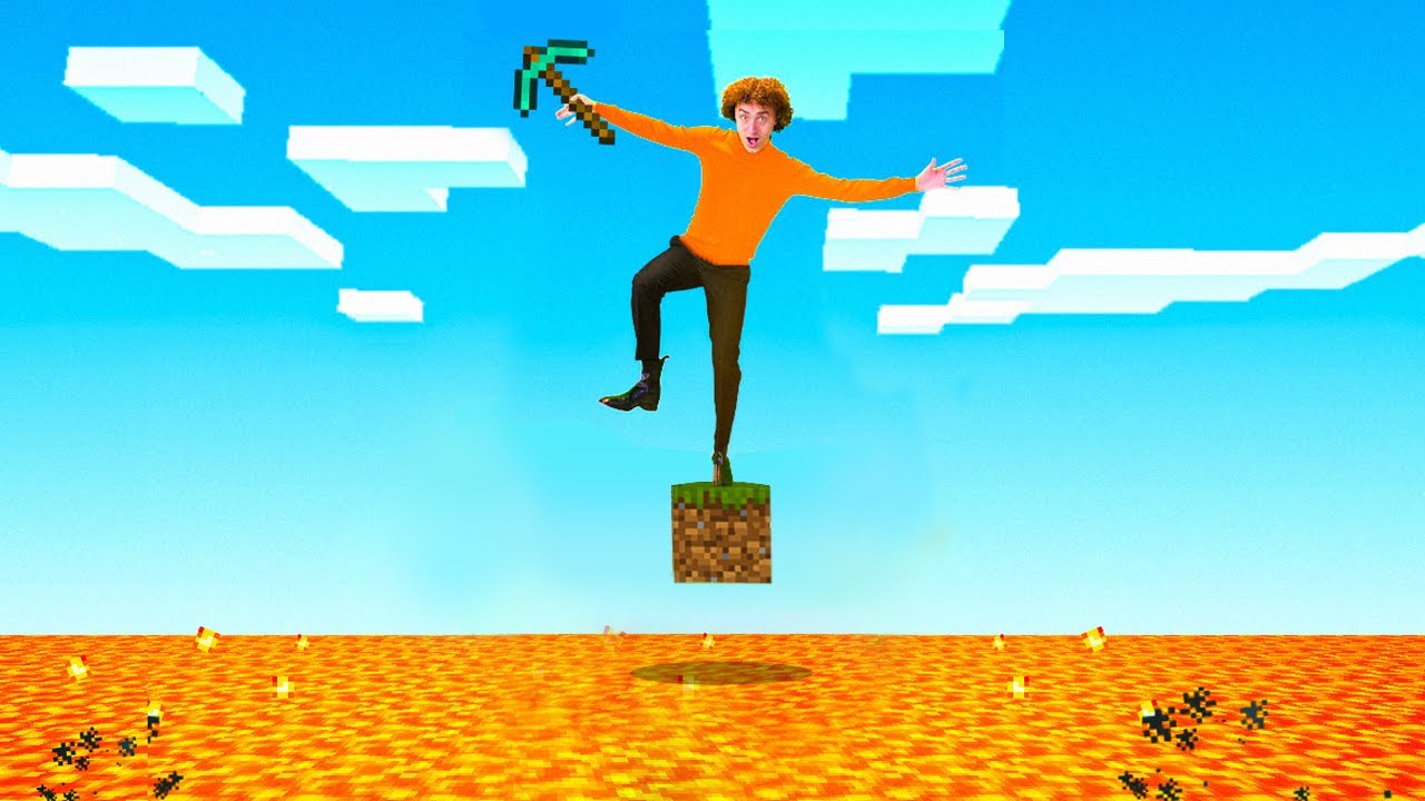 Extreme ONE BLOCK SURVIVAL in Minecraft (Lava!) - Minecraft videos