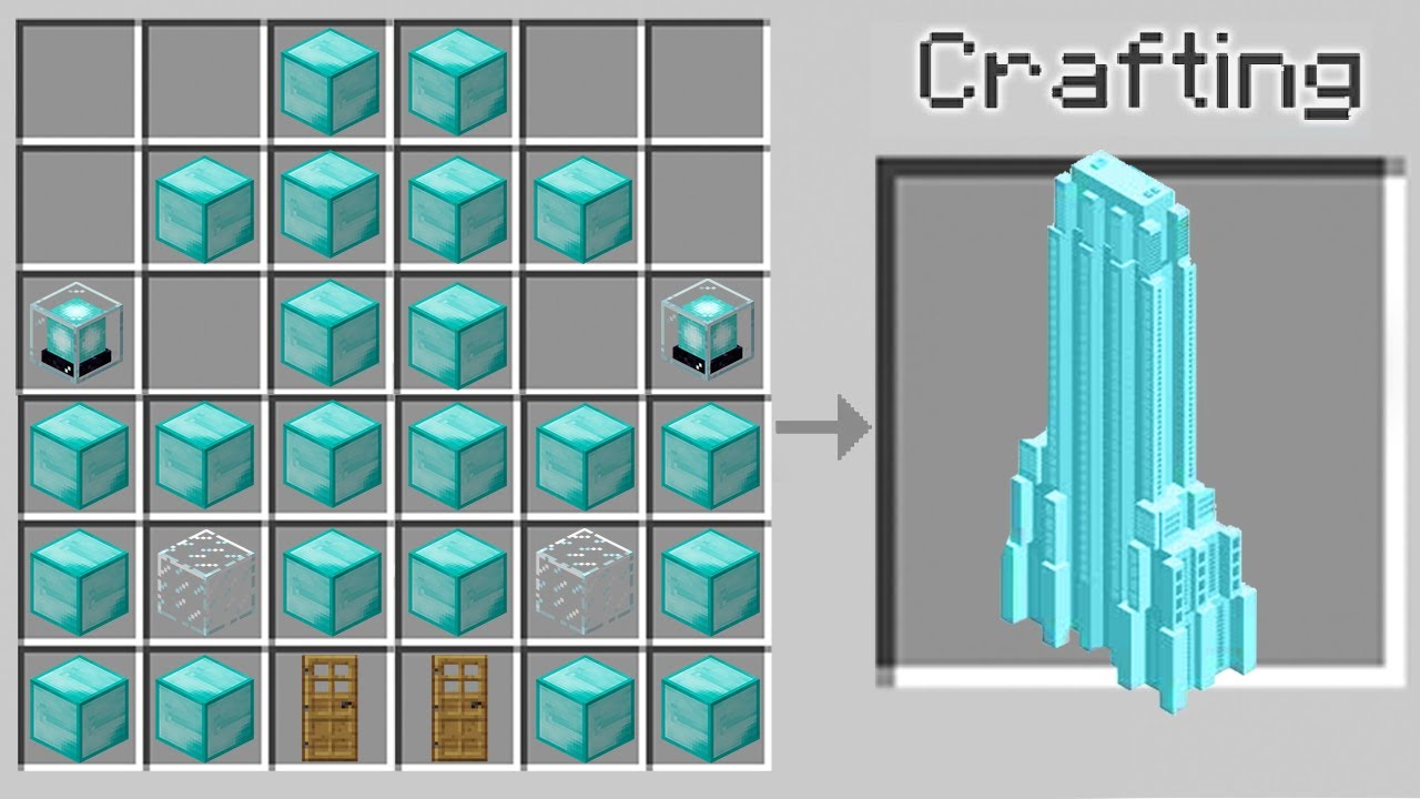 HOW TO EASY CRAFT a DIAMOND HOUSE SKYSCARPER in MINECRAFT? SECRET ...