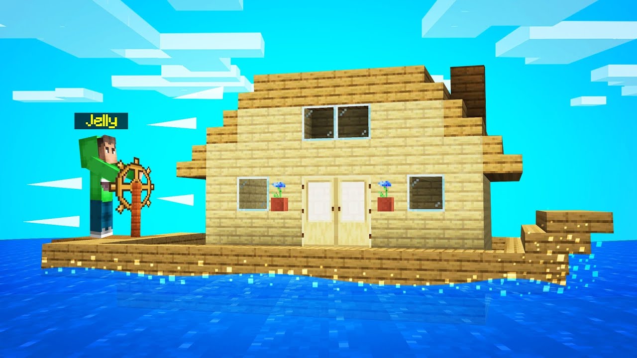 I Built A MINECRAFT HOUSE BOAT And It ACTUALLY WORKS! - Minecraft videos