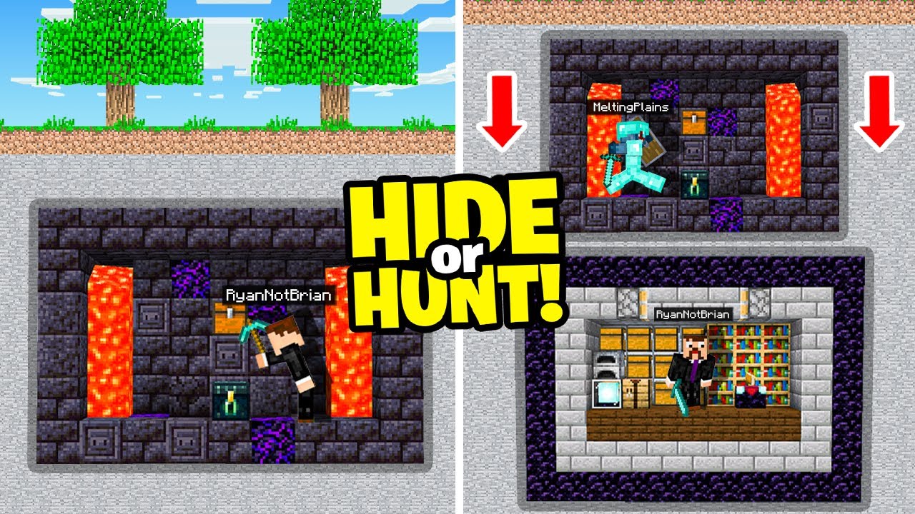 I made a SECRET Minecraft Base inside an ADMIN BASE! (Hide Or Hunt ...