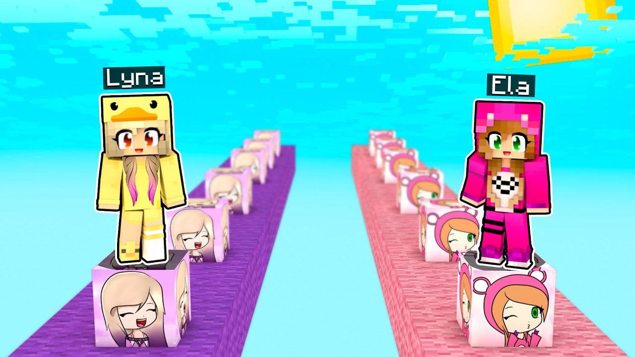 LUCKY BLOCKS DE LYNA VS ELA EN MINECRAFT - Minecraft videos