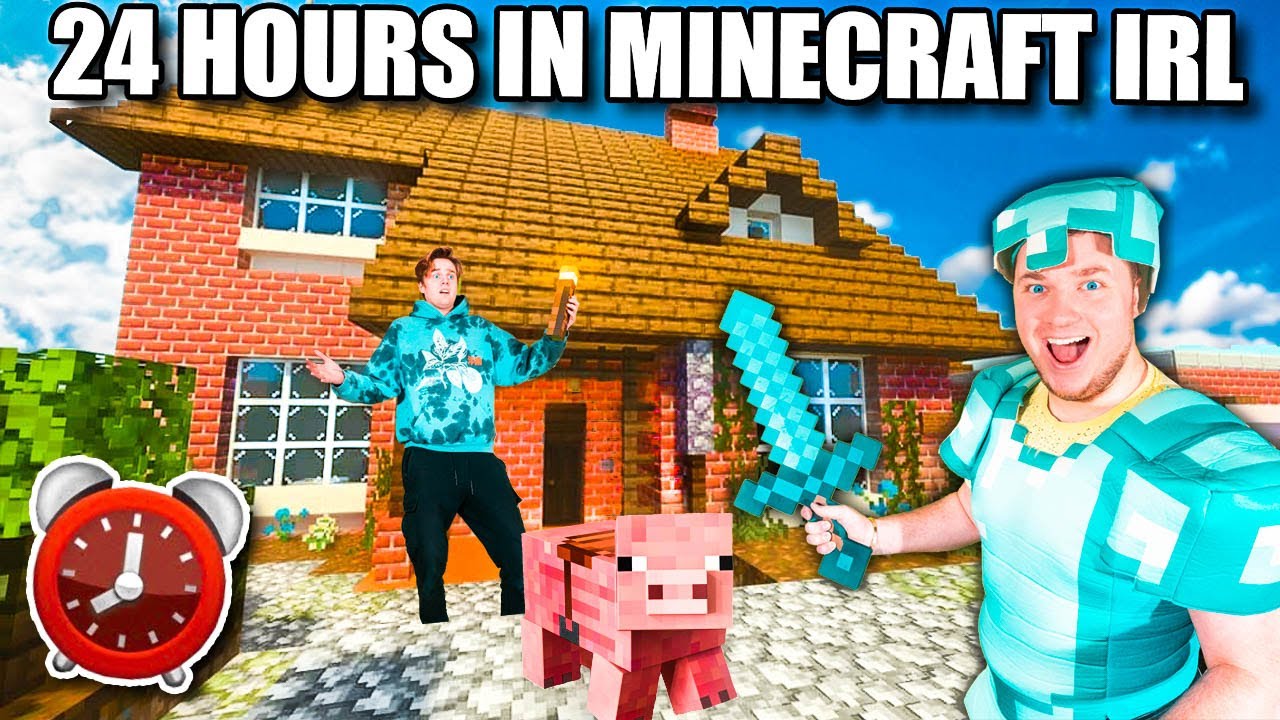 Living In Minecraft IRL - 24 Hour Challenge - Minecraft videos