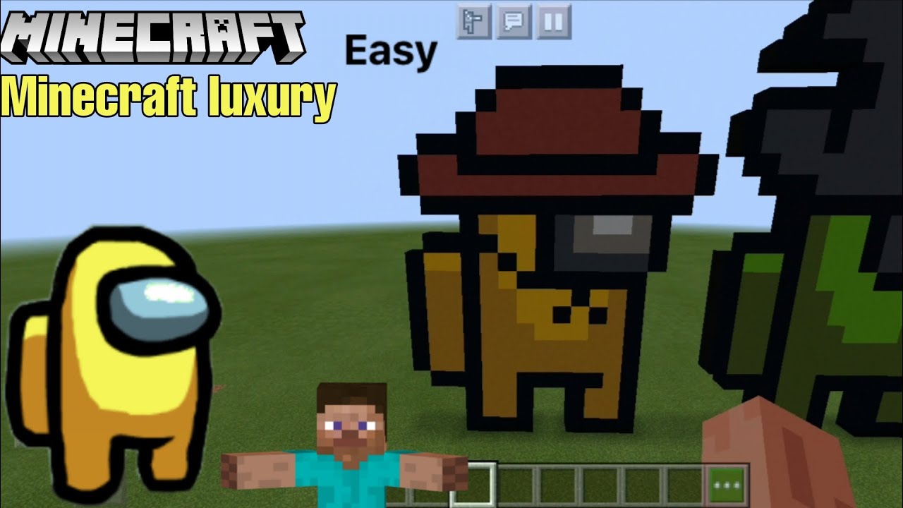 MINECRAFT ART AMONG US HOW TO MAKE NEW - Minecraft videos