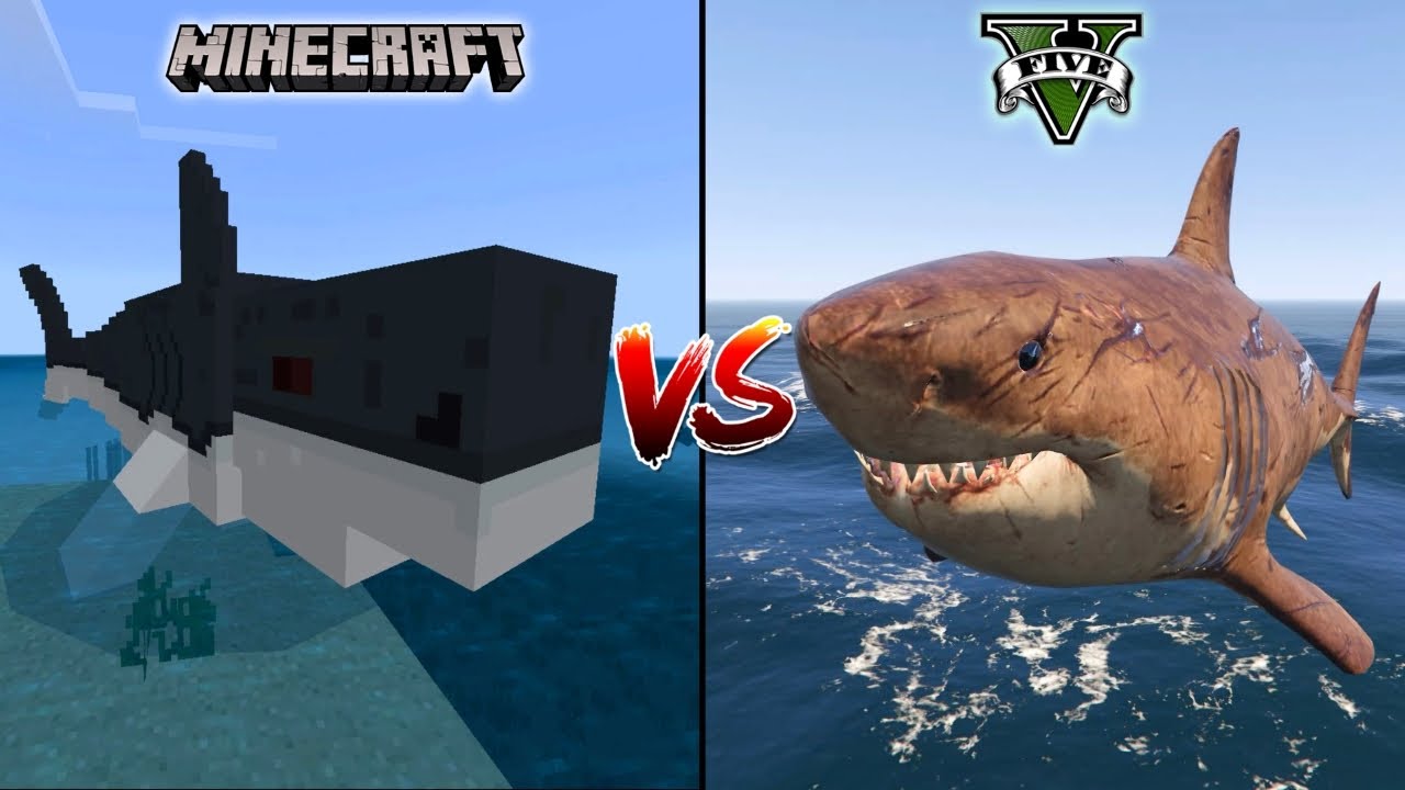 MINECRAFT MEGALODON VS GTA 5 MEGALODON - WHICH IS BEST? - Minecraft videos
