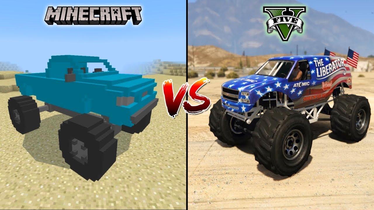 MINECRAFT MONSTER TRUCK VS GTA 5 MONSTER TRUCK - WHICH IS BEST ...