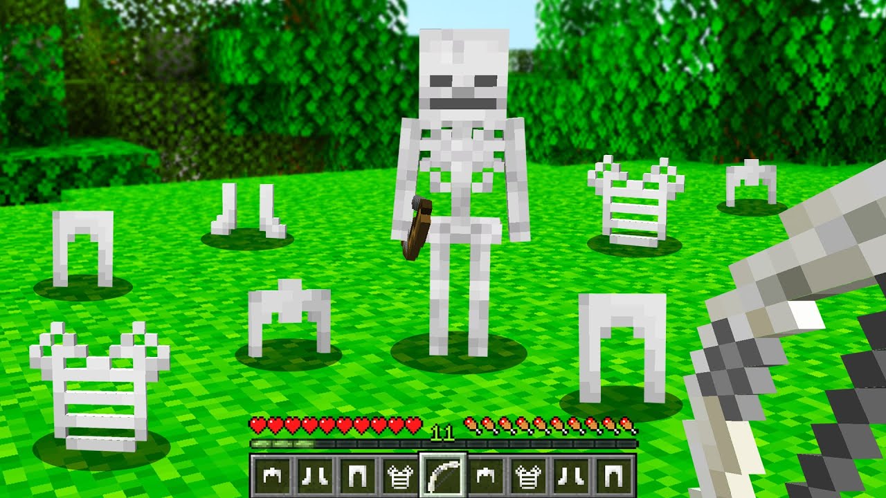 Minecraft BUT Skeletons Now Drop Their Armor... - Minecraft videos