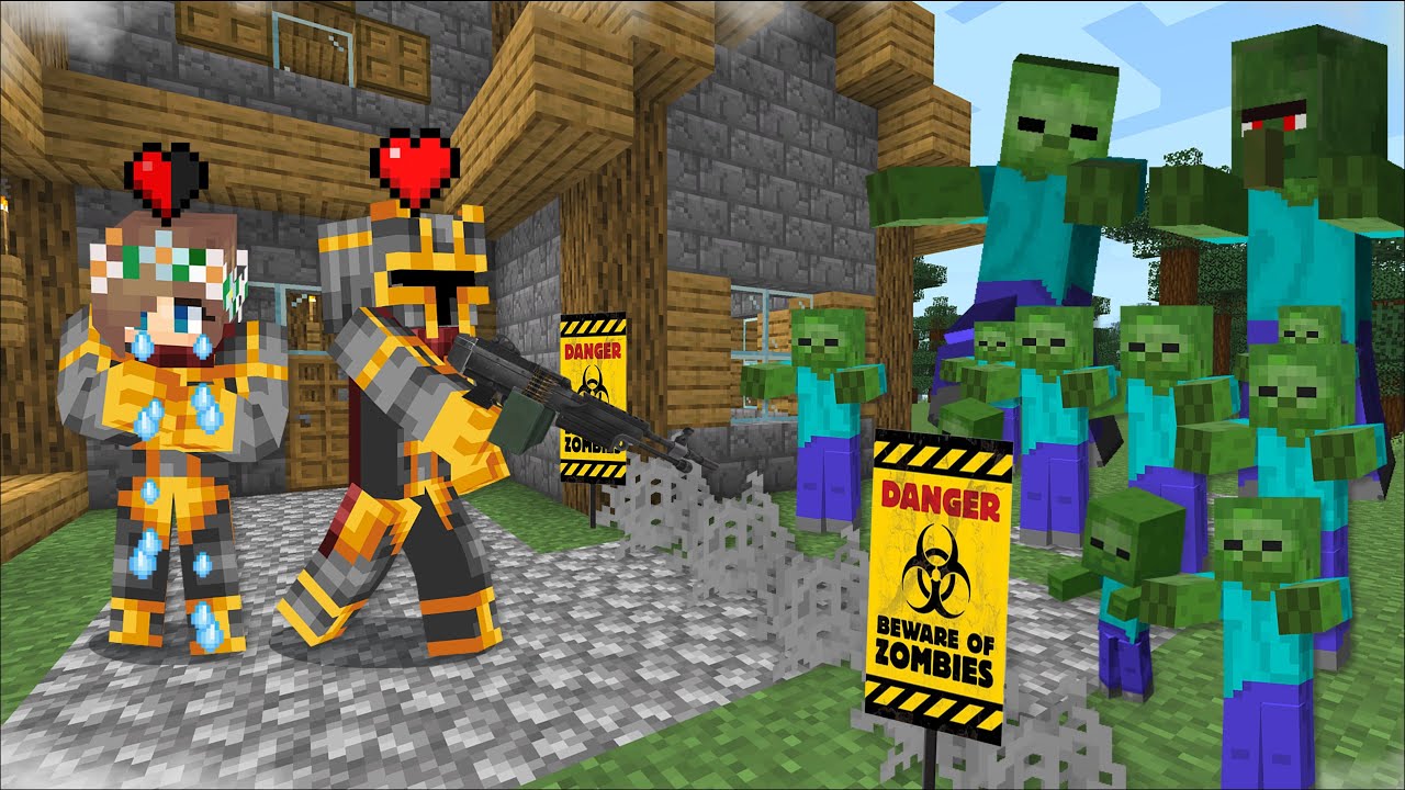 Minecraft DANGEROUS ZOMBIE APOCALYPSE RUINS HOUSE WITH GIRLFRIEND! STOP ...