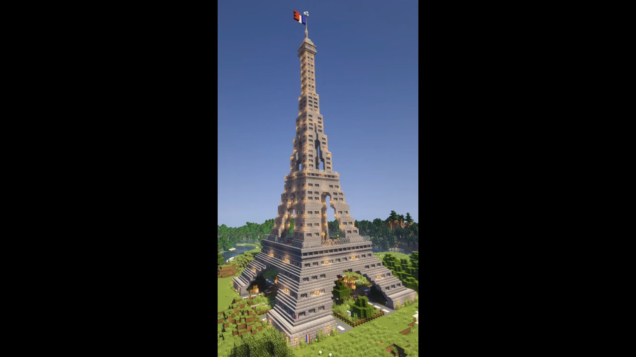 Minecraft Eiffel Tower Timelapse #Shorts - Minecraft videos
