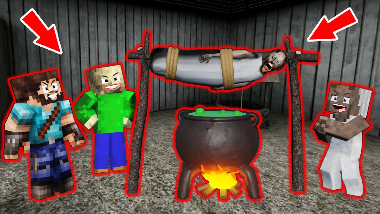 Minecraft Granny, Baldi and Steve vs real Granny - funny horror ...
