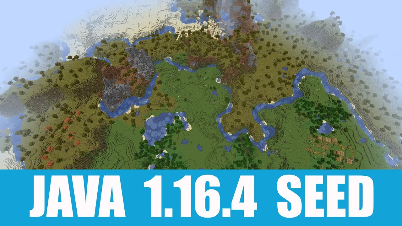 Minecraft Java 1.16.4 Seed: Three different types of villages stand at ...