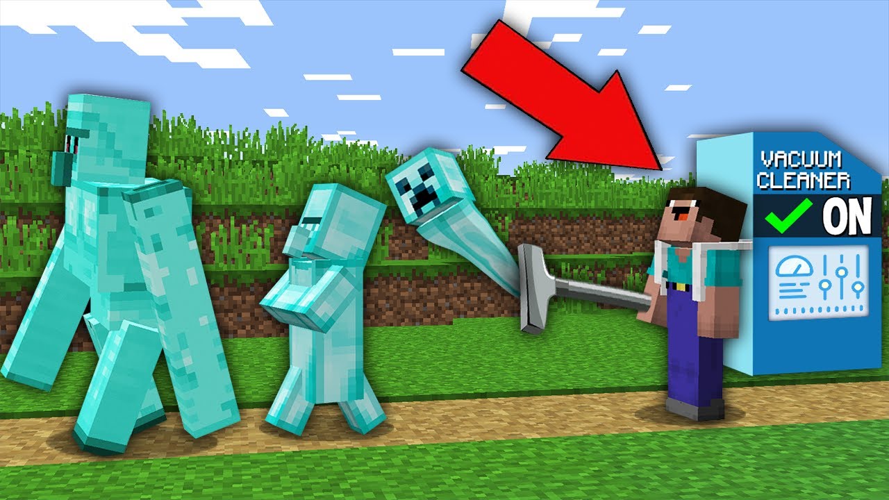 Minecraft NOOB vs PRO: WHAT FOR NOOB SUCTION DIAMOND MOB IN VACUUM ...