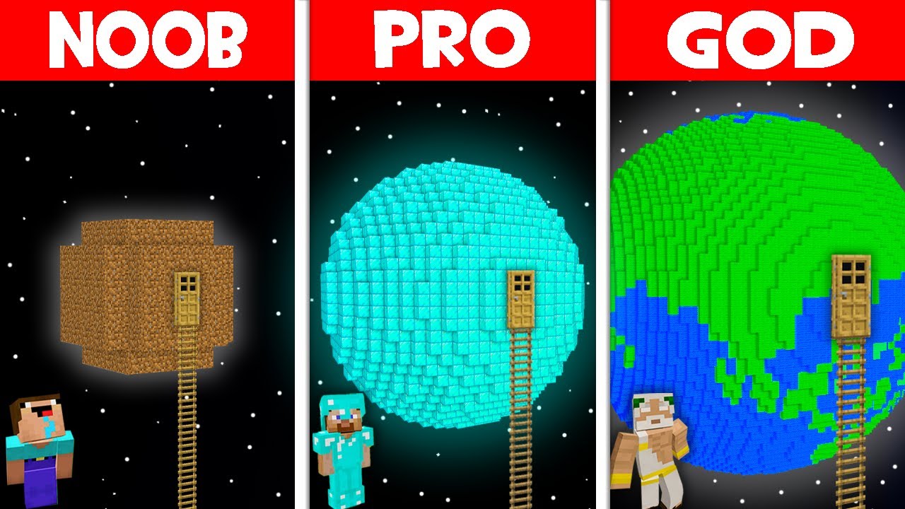 Minecraft NOOB vs PRO vs GOD: NOOB FOUND LADDER TO THE PLANET! SECRET ...