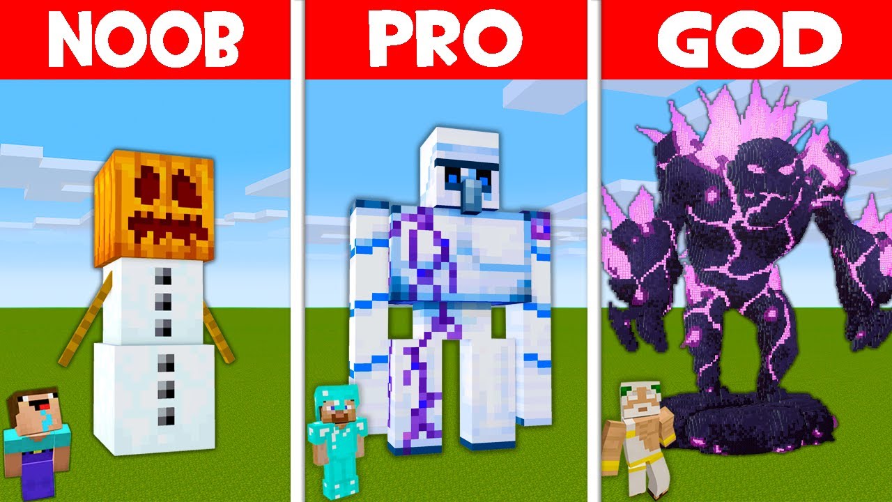 Minecraft NOOB vs PRO vs GOD: SECRET GOLEM EVOLUTION! NOOB FOUND RARE ...