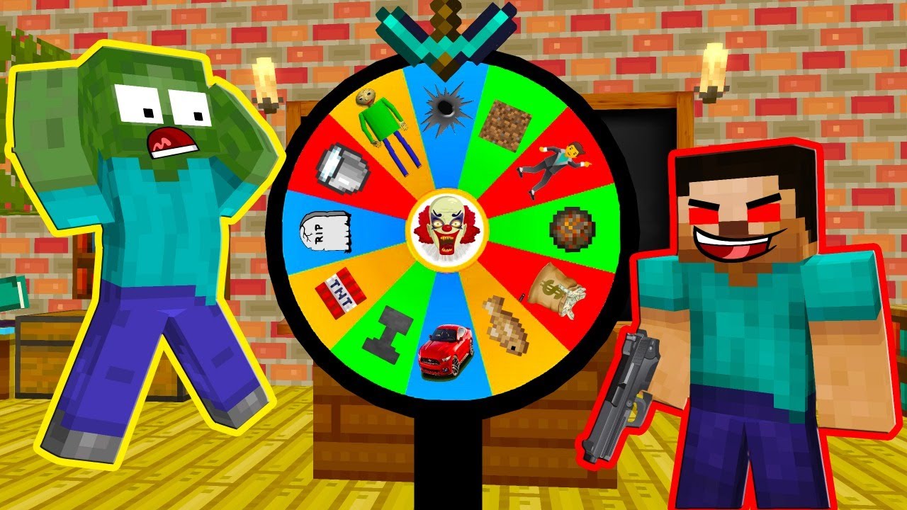 Monster School : SPIN THE WHEEL CHALLENGE - Minecraft Animation ...