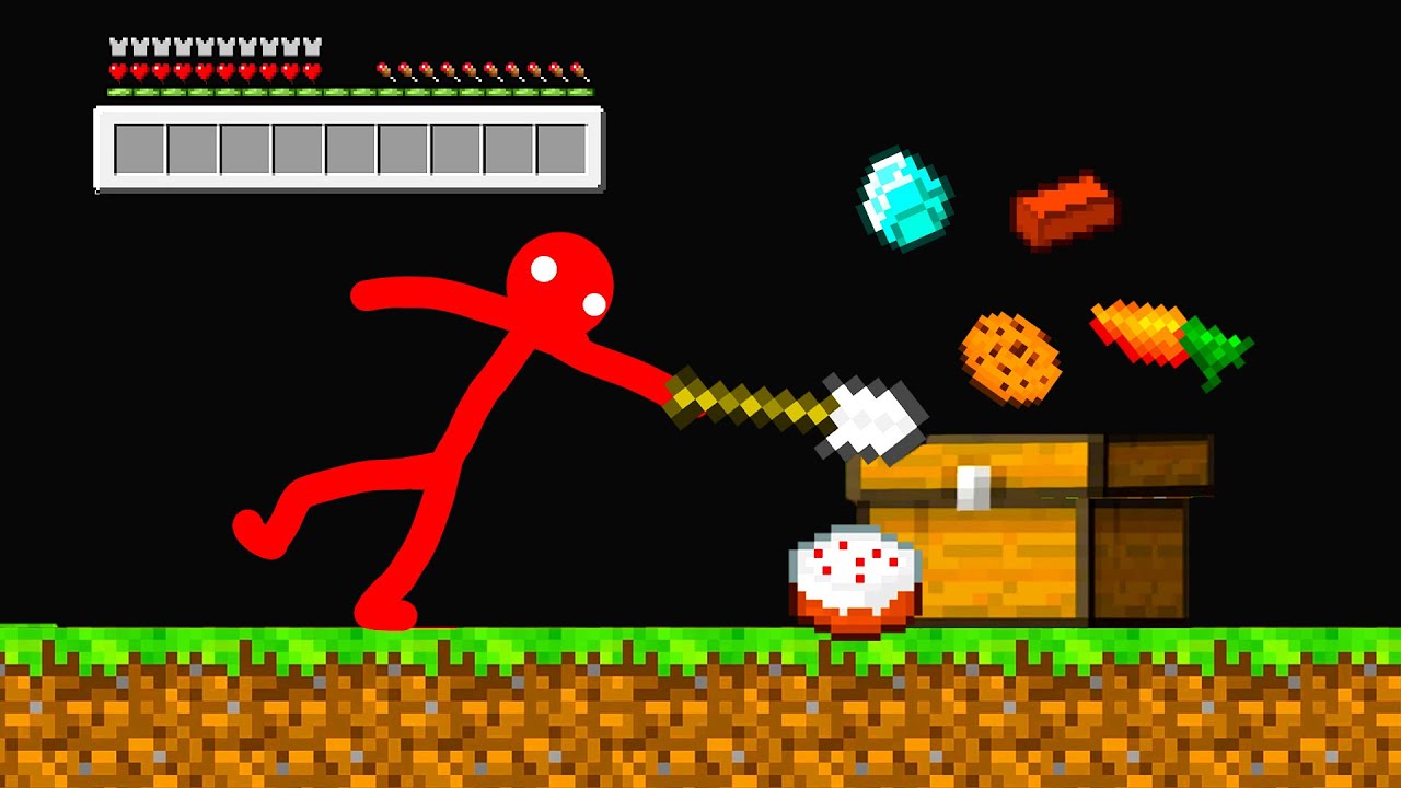 Only One Block Can Help Stickman In Minecraft - Minecraft videos