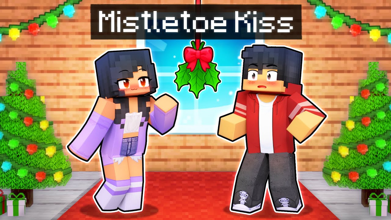 Our First Mistletoe KISS In Minecraft! - Minecraft videos