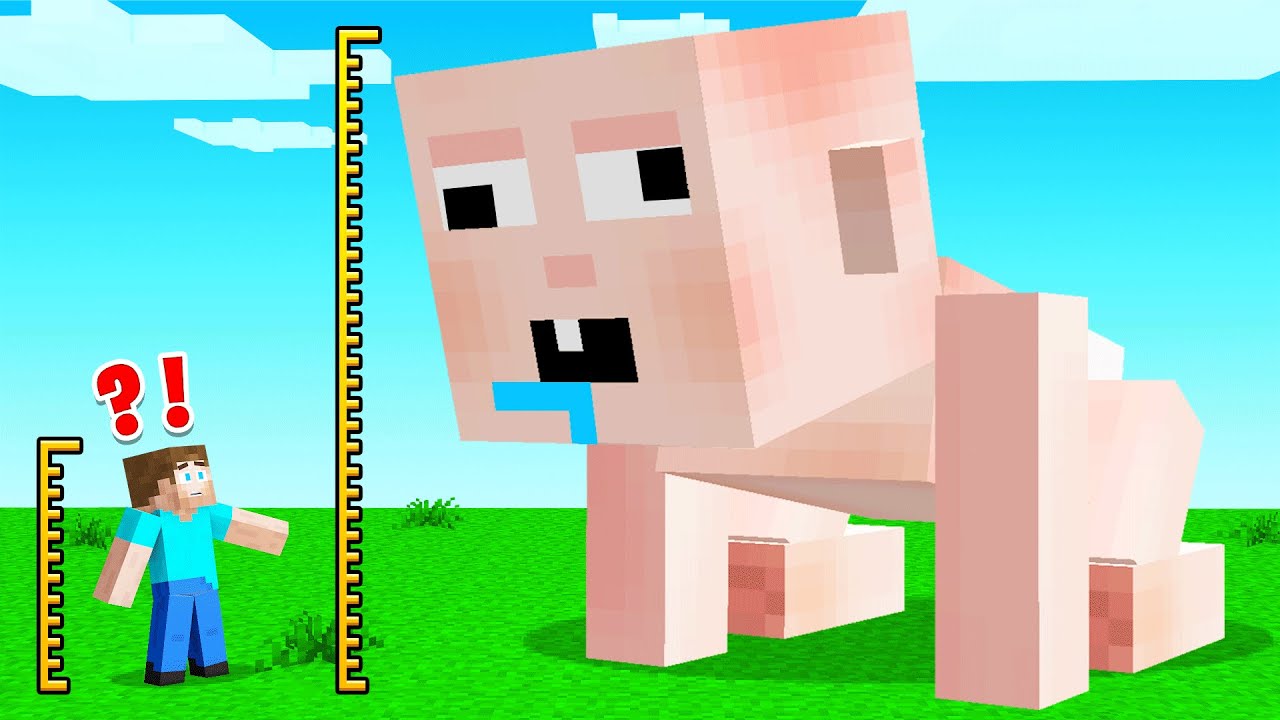 Playing Minecraft With A GIANT BABY! - Minecraft videos
