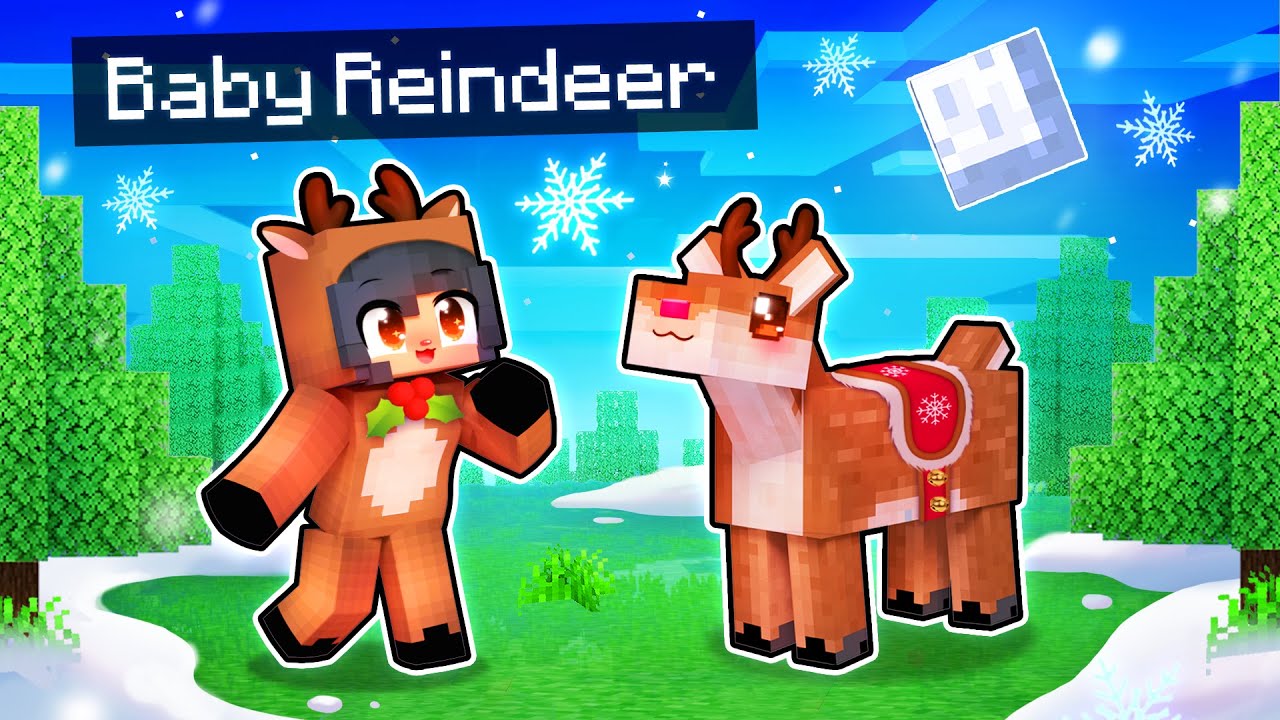 Playing Minecraft as a BABY Reindeer! - Minecraft videos