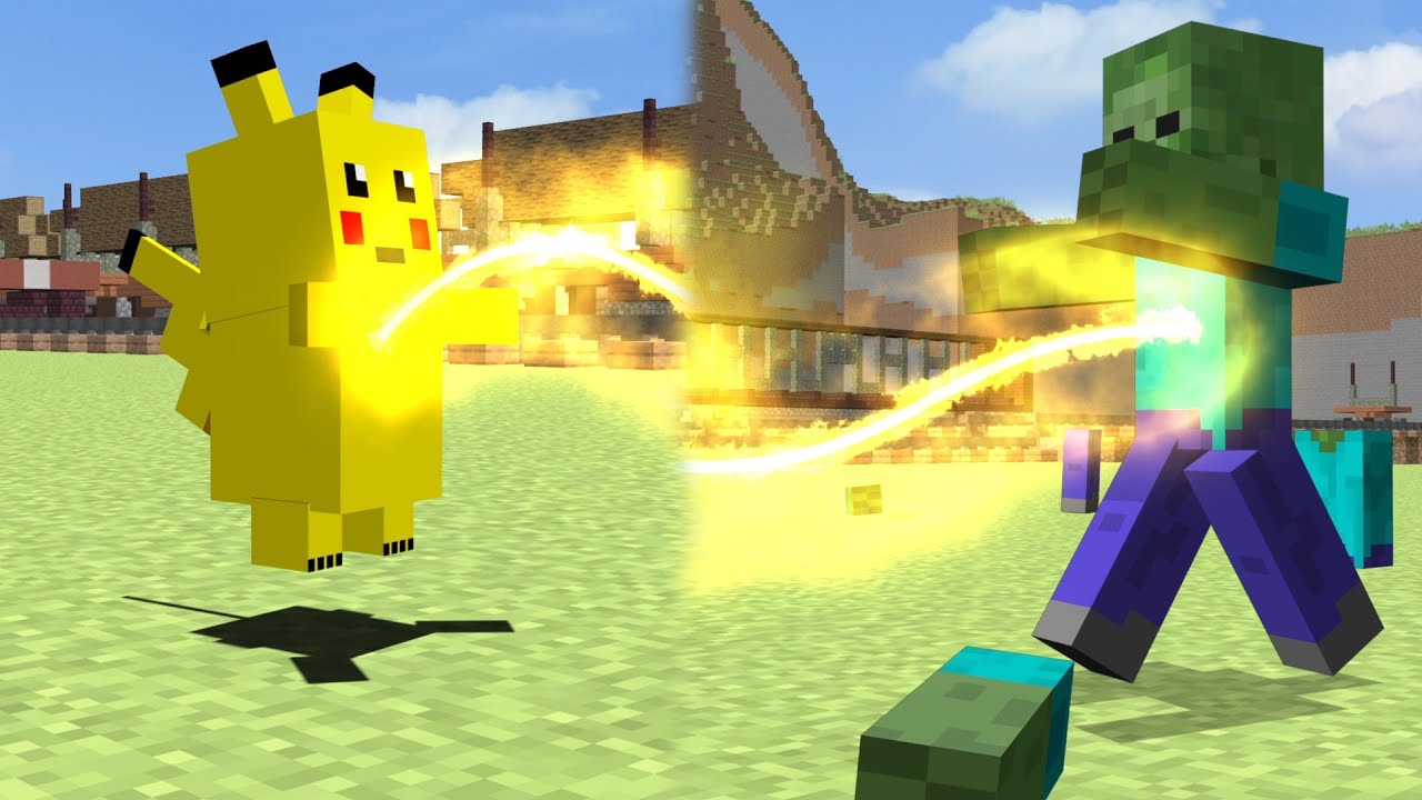 Pokemon vs Minecraft in Minecraft Animation - Minecraft videos