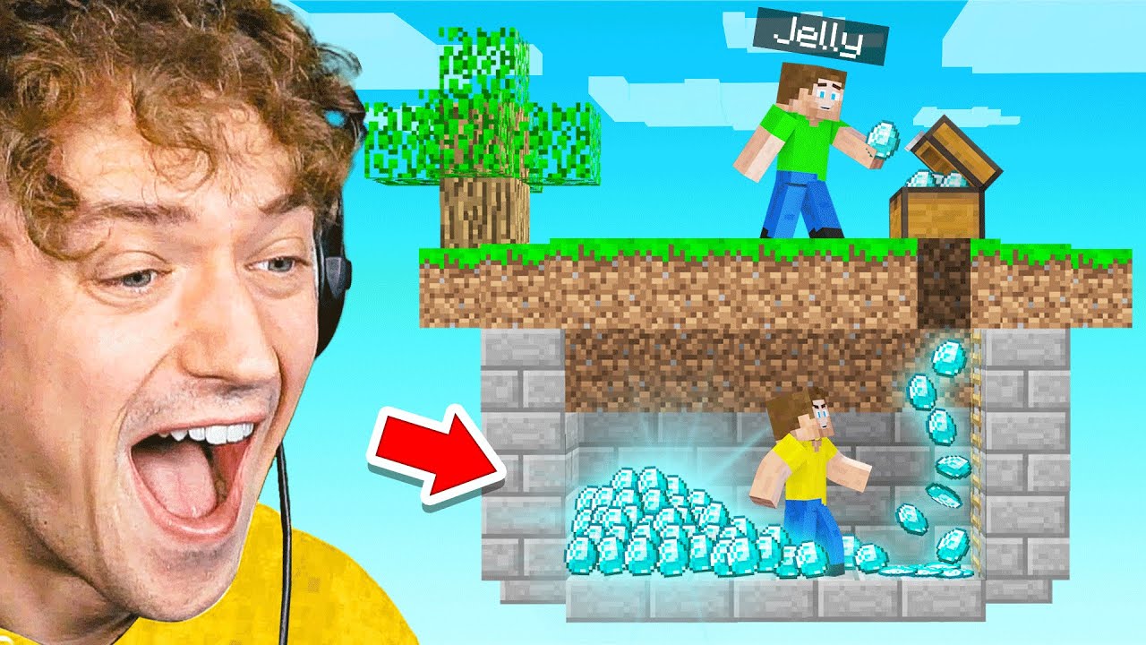STEALING FROM JELLY In Minecraft SKY BLOCK! - Minecraft videos
