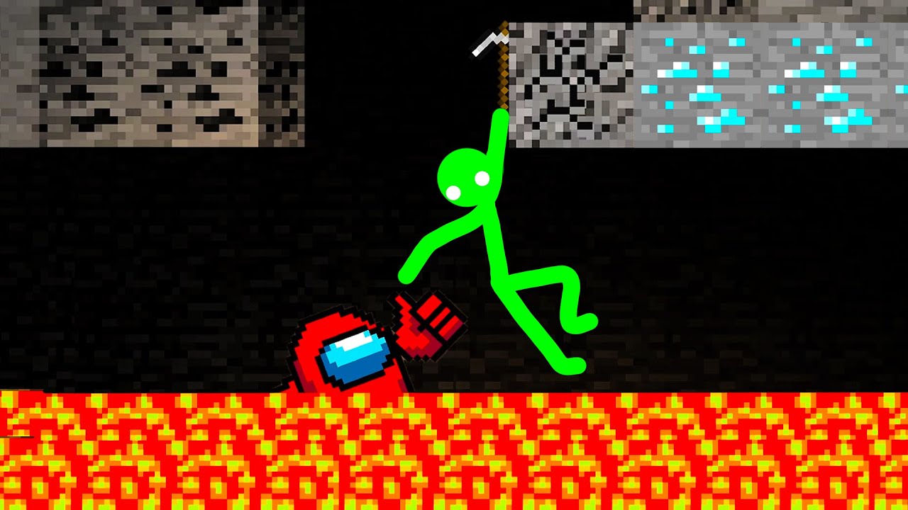 Stickman Fails Mining Diamonds in Minecraft - Minecraft videos