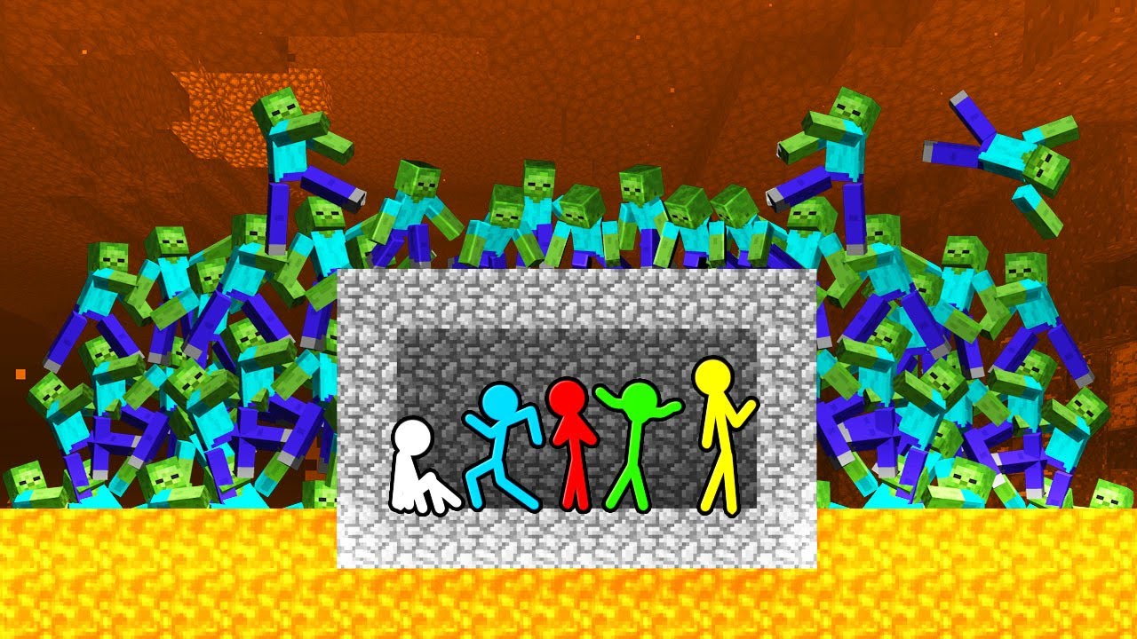 Stickman VS Minecraft: Zombie War - AVM Shorts Animation - Minecraft videos