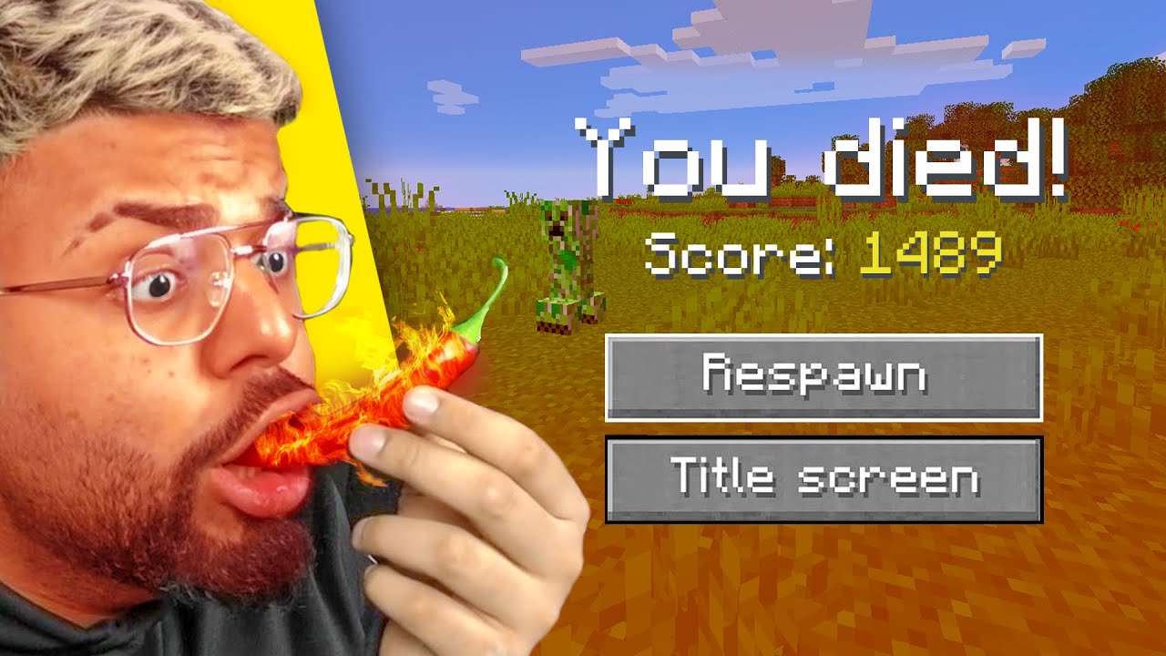 TAKE DAMAGE = EAT SPICY CHILLI in Minecraft! - Minecraft videos