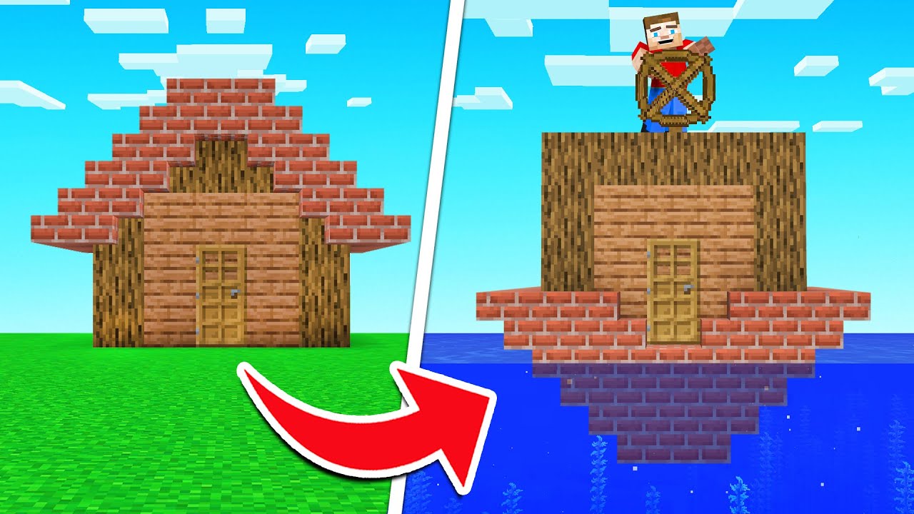 TRANSFORMING HOUSE Into A MOVING BOAT! (Minecraft) - Minecraft videos