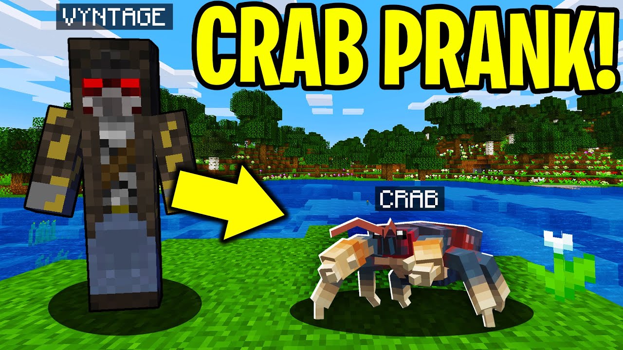 TROLLING AS A CRAB IN MINECRAFT! - Minecraft videos