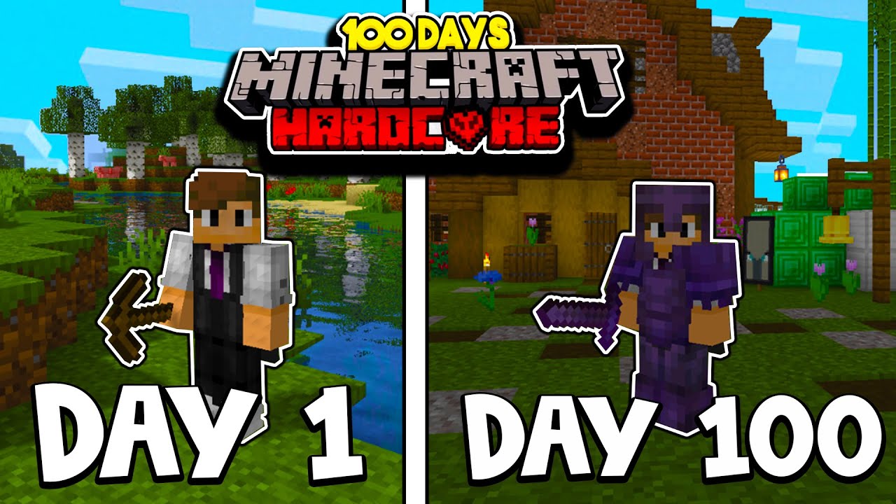 I Survived 100 Days in HARDCORE Minecraft... - Minecraft videos