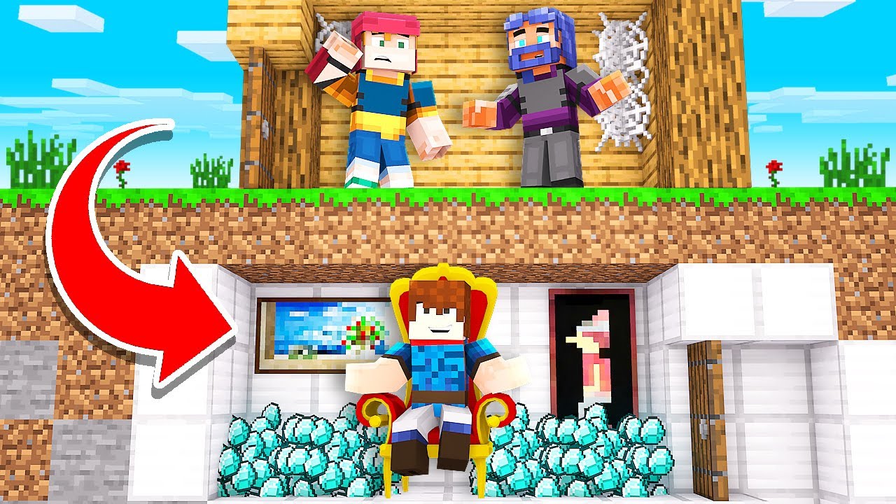 Building A SECRET MANSION Under My FRIEND'S HOUSE In Minecraft ...