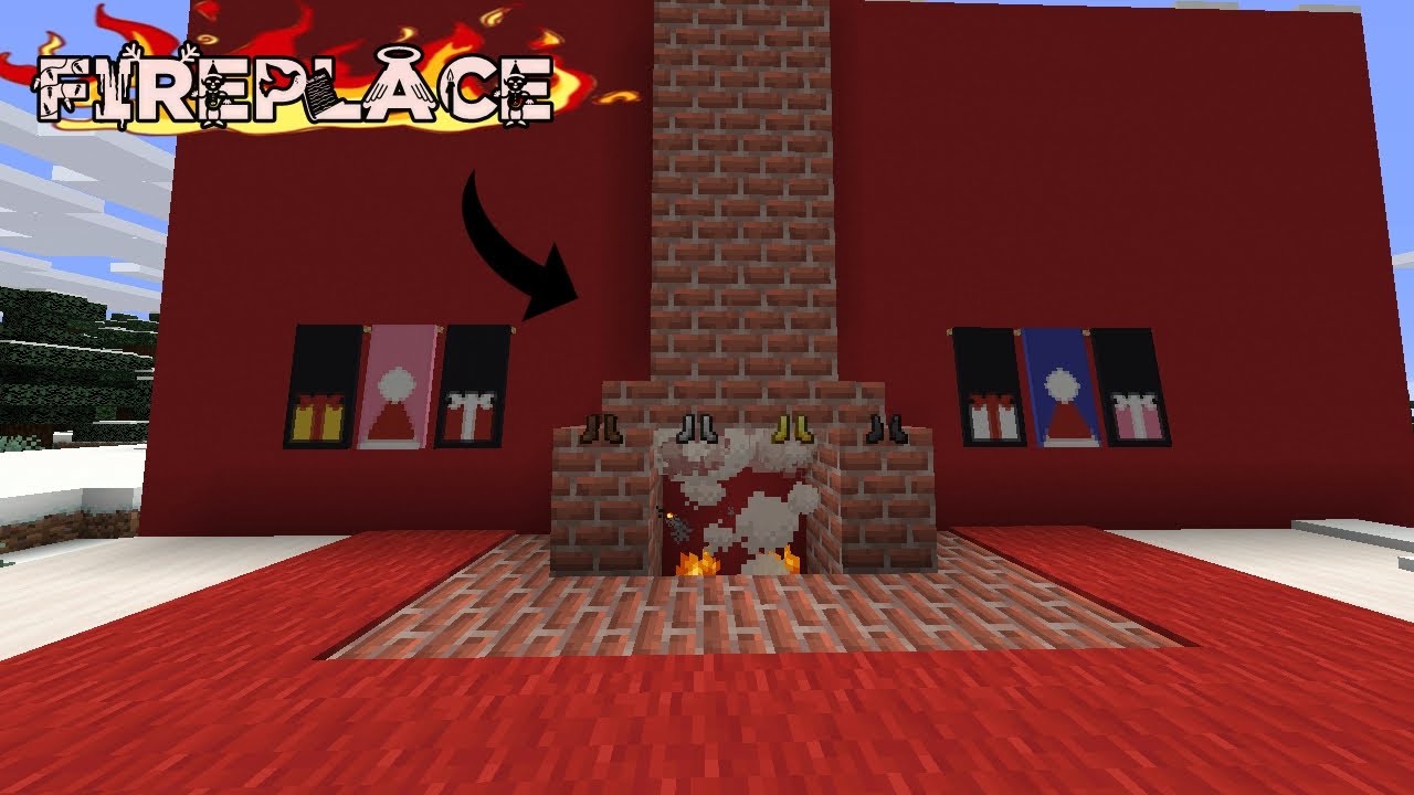 Cozy FIrePlace in Minecraft || Christmas Banner Designs || Tutorial ...