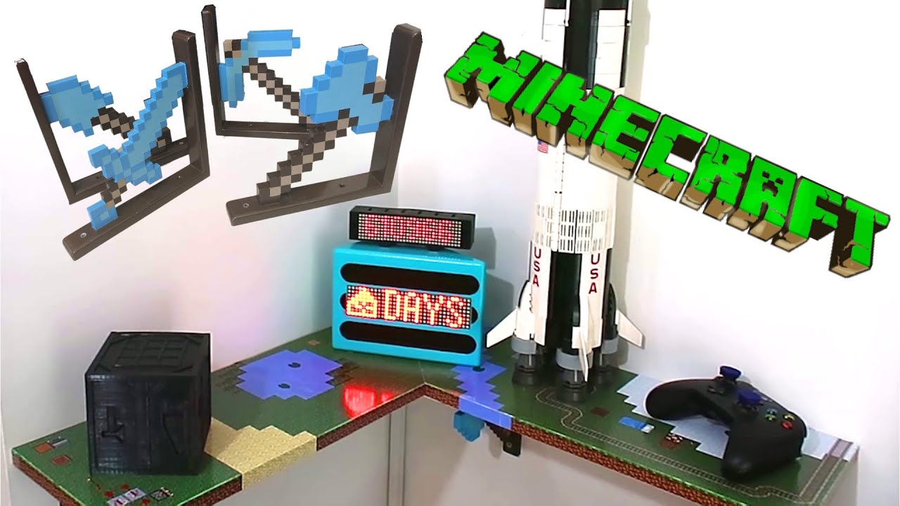 DIY Minecraft Shelf (Custom brackets & Shelf) - Minecraft videos