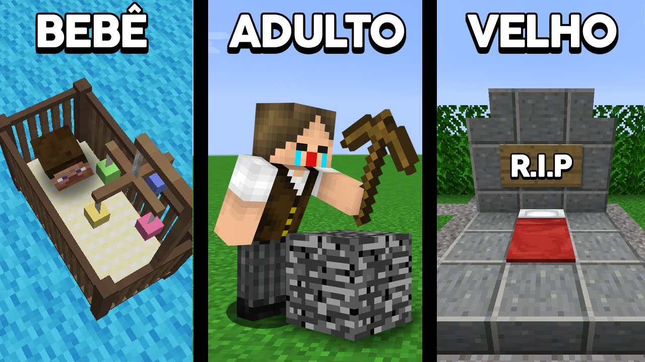 FASES DA VIDA REPRESENTADAS NO MINECRAFT! - Minecraft videos