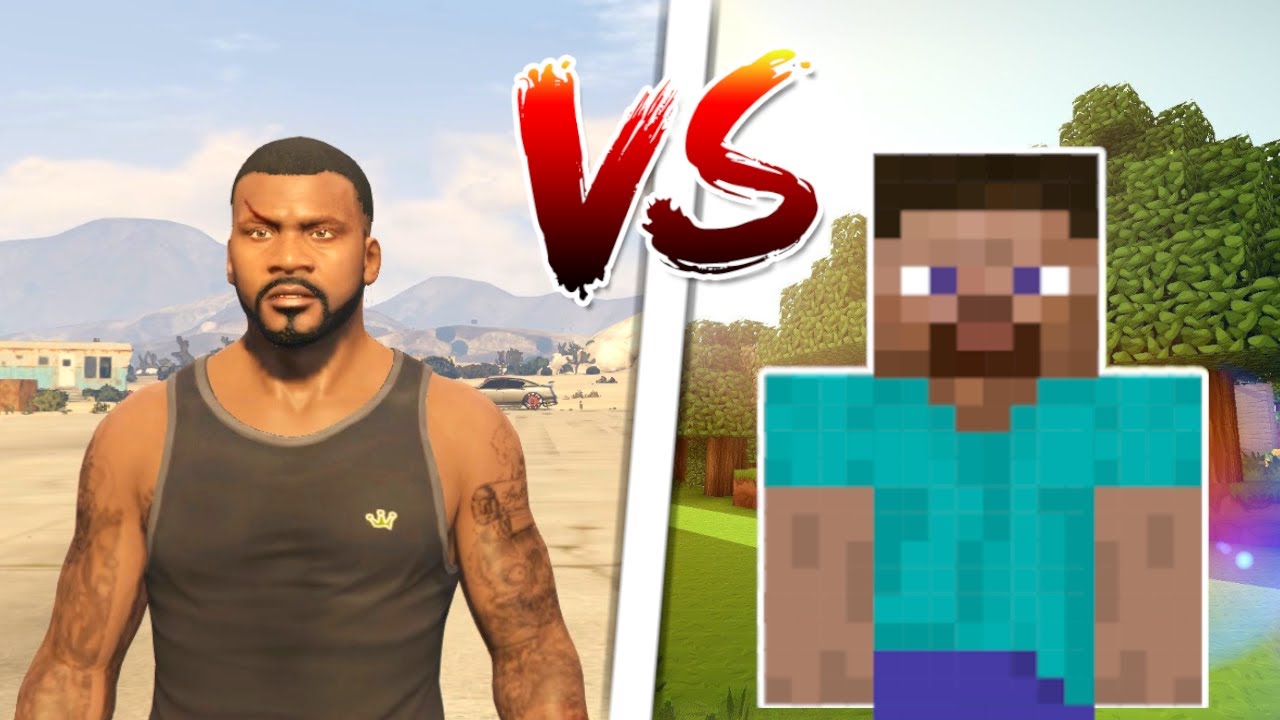 GTA 5 Franklin VS Minecraft Steve - WHO IS BEST? | Mods - Minecraft videos