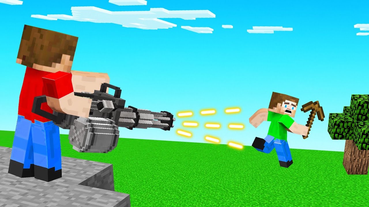 HITMEN vs SPEEDRUNNERS In MINECRAFT! (Guns) - Minecraft videos