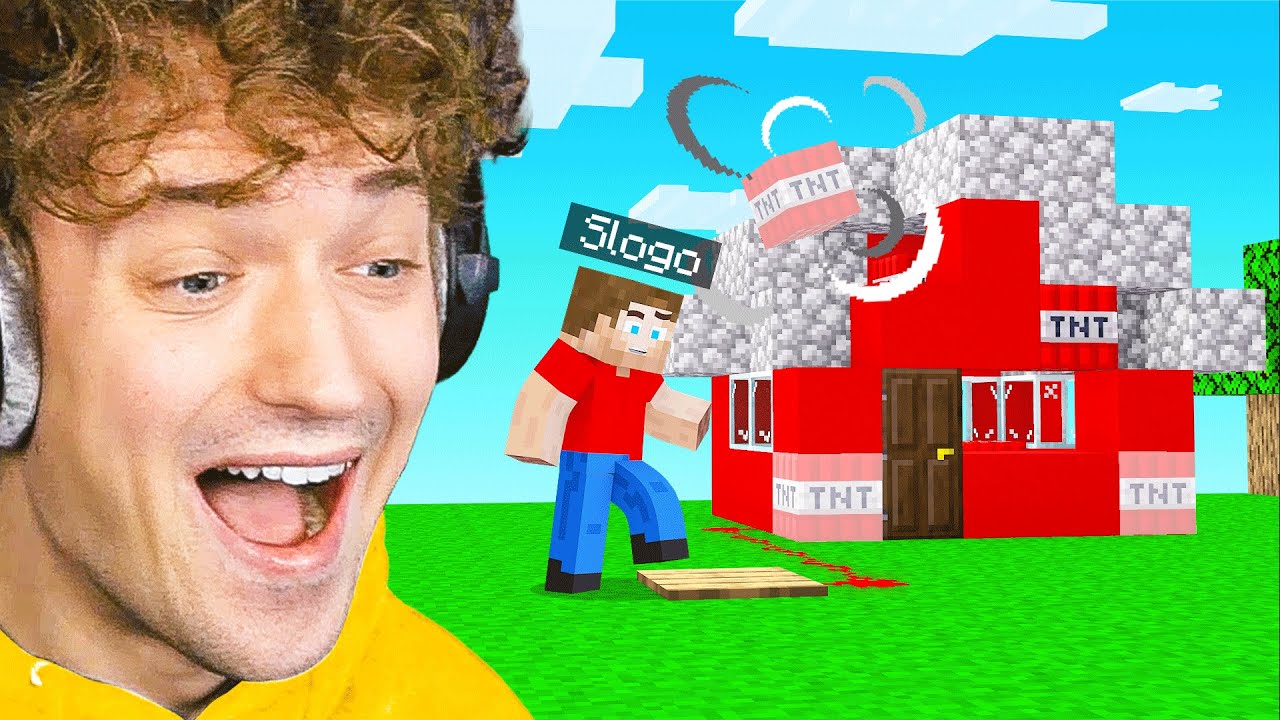 I MADE SLOGO BLOW UP His NEW HOUSE! (Minecraft) - Minecraft videos