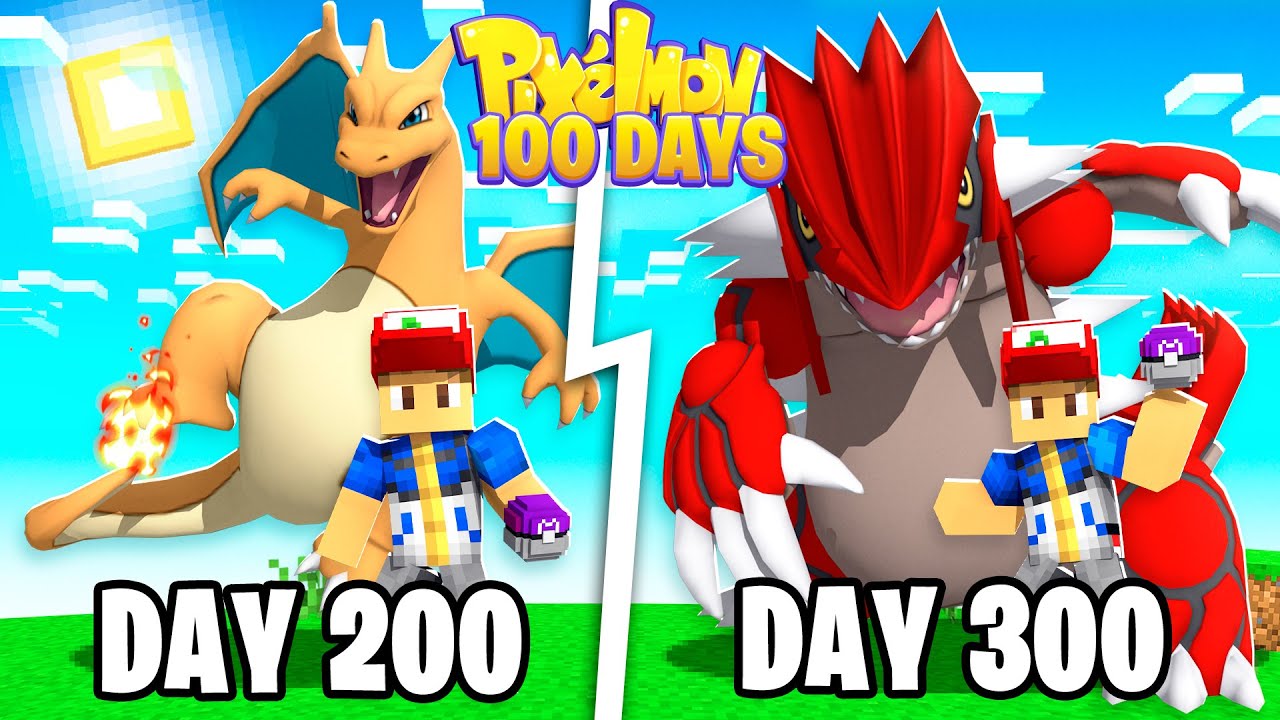 I SPENT 300 DAYS IN MINECRAFT PIXELMON! (Pokemon In Minecraft ...