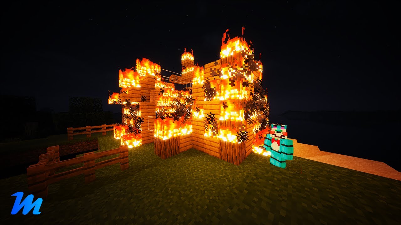 I accidentally burned our house down in Minecraft... (kicked out ...