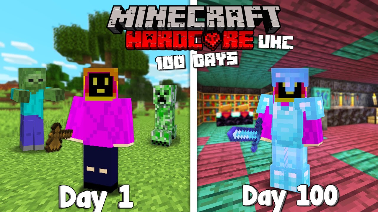 I survived 100 Days Of Minecraft Ultra Hardcore , And this is what ...