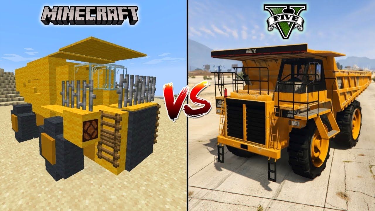 MINECRAFT DUMP TRUCK VS GTA 5 DUMP TRUCK - WHICH IS BEST? - Minecraft ...