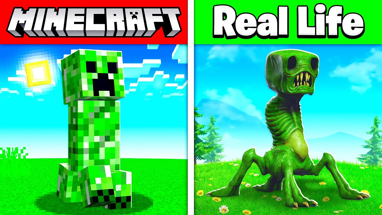 MINECRAFT MOBS IN REAL LIFE! (animals, items, bosses) - Minecraft videos