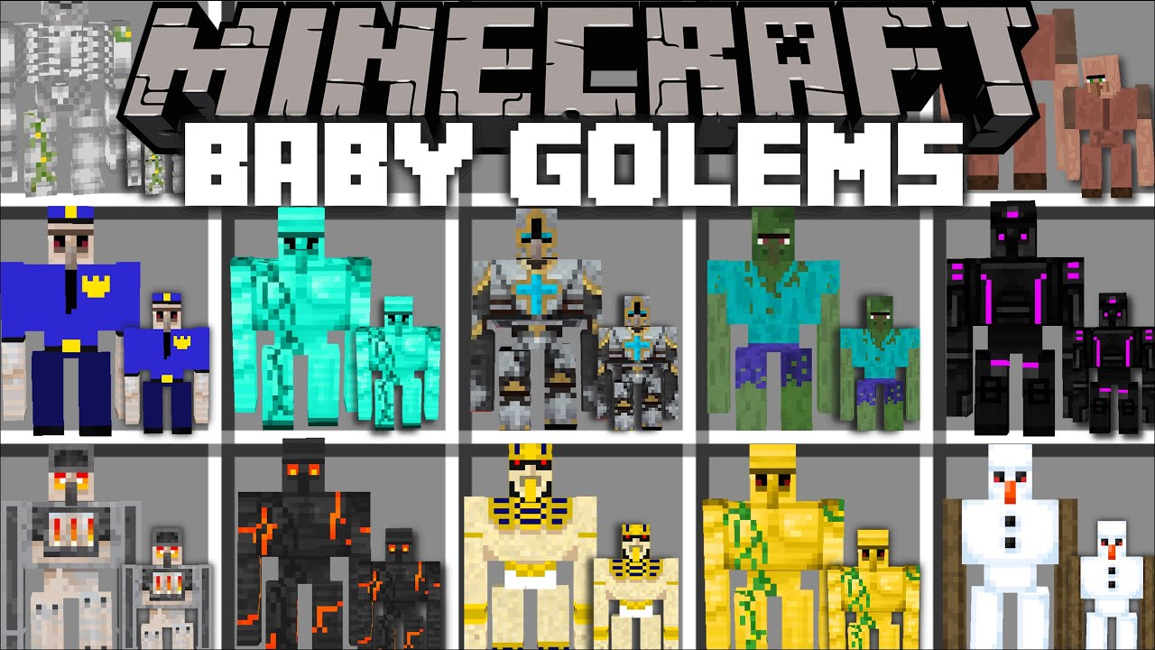 Minecraft BABY GOLEM MOD / SAVE MORE BABY GOLEMS THAT ARE LOST ...