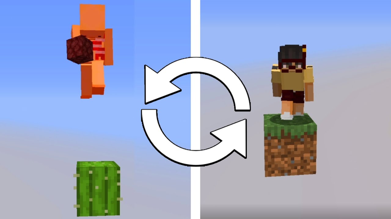 Minecraft Death Swap, But We Start On One Block... - Minecraft videos