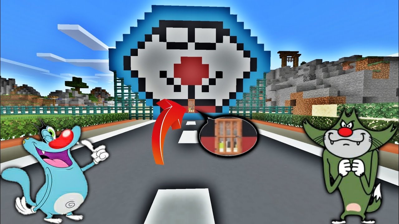 Minecraft | Doraemon Gate With Oggy Sinchan Jack || Oggy Minecraft ...